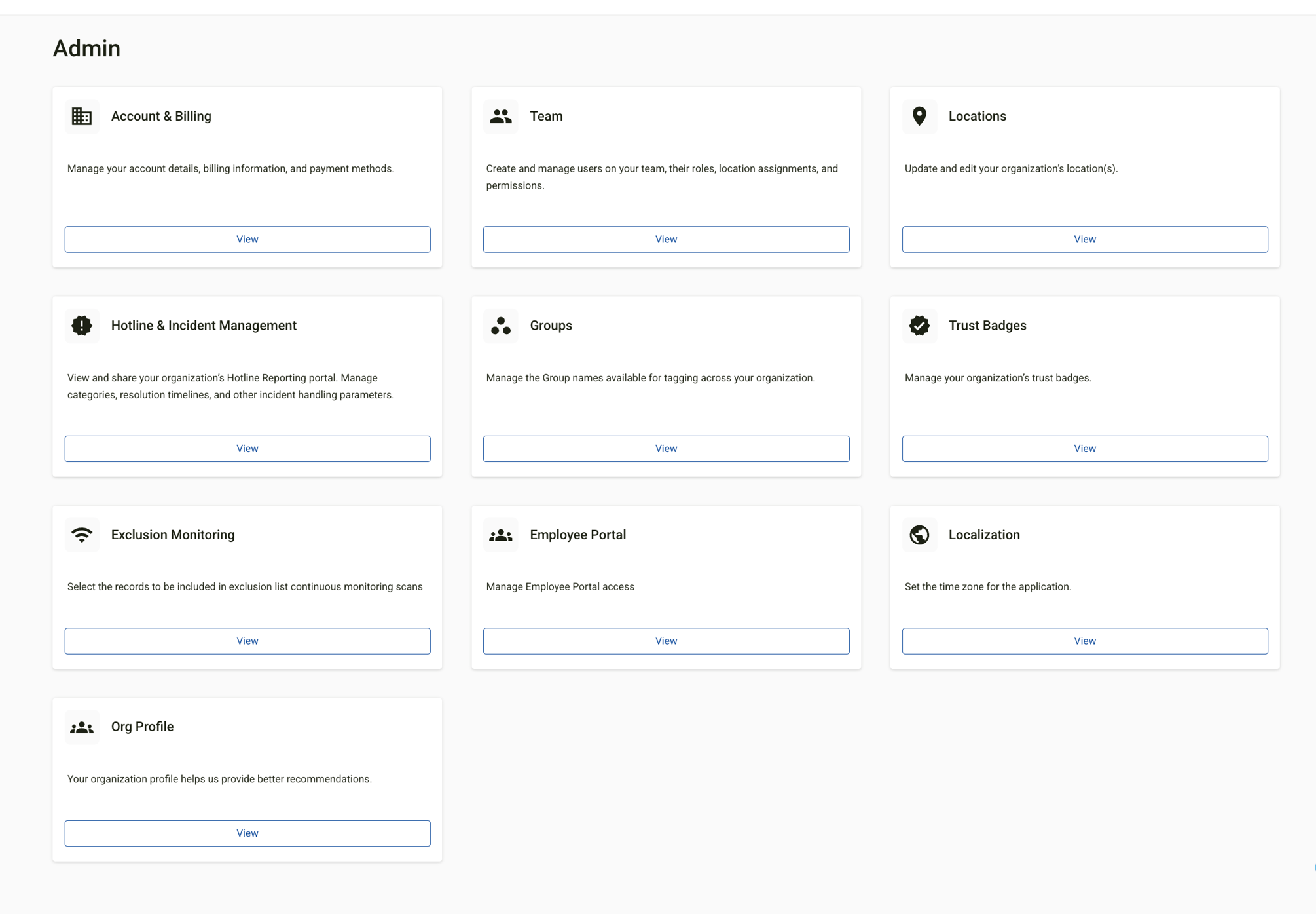 Settings Module Overview